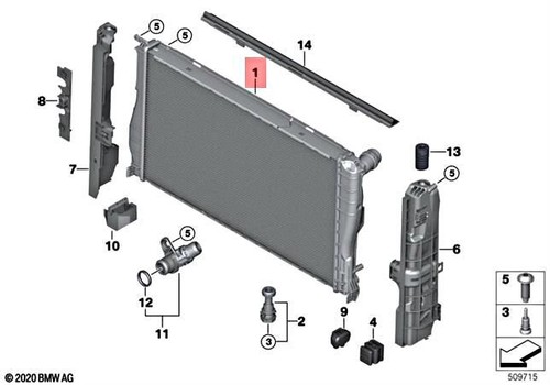 Genuine BMW E82 E84 E88 E89 E90 E90N Engine Cooling Radiator OEM ...