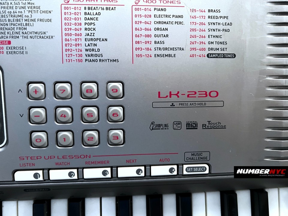 Casio LK-230 Lighted Personal Piano Keyboard 61 Keys Voice Pad NO ...