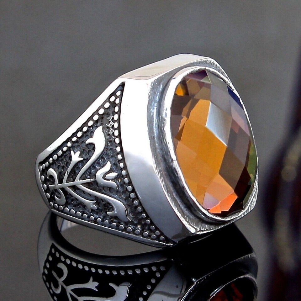 Sterling Silver Mens Ring Color Changing Diaspore Gemstone Turkish ...