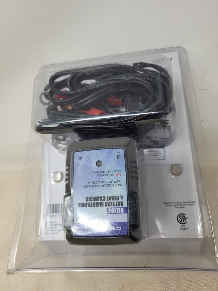 Cen-Tech Deluxe 12V 750mA Battery Maintainer Float Trickle Charge NEW ...
