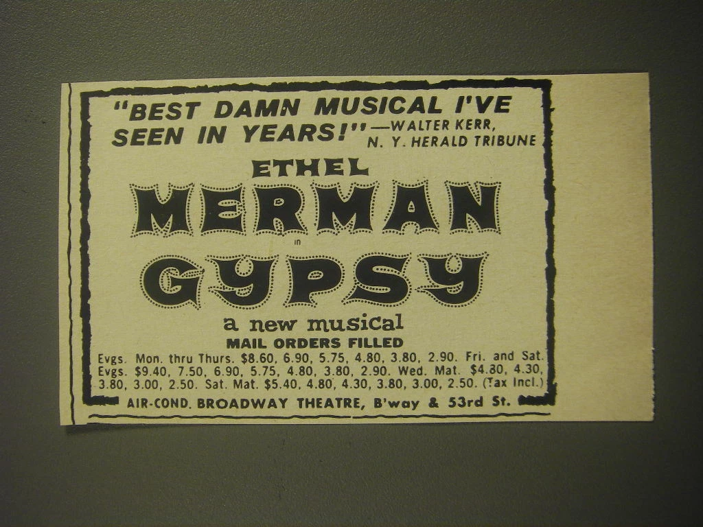 Gypsy Musical Ethel Merman