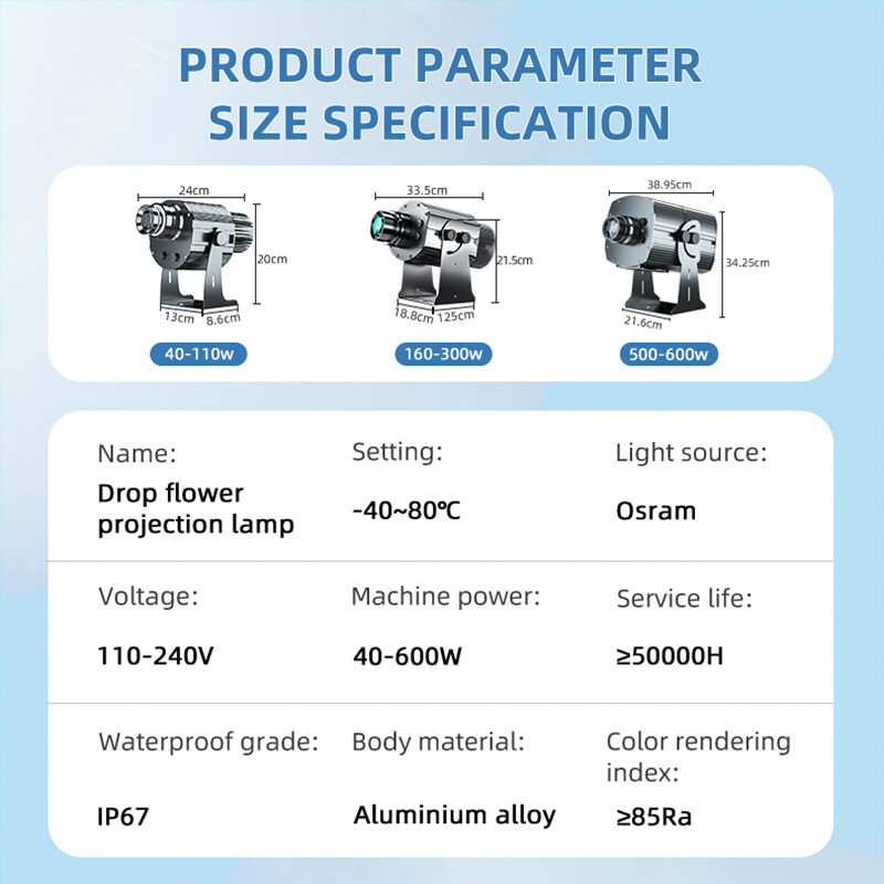 40W-600W Custom Flower Dynamic Effect Pattern Projection Logo Gobo ...