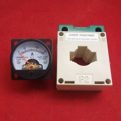 AC 0-150A Analog Ammeter Panel AMP Current Meter SO45 With 150/5A ...