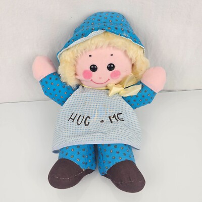 Vintage 1983 Stuffed Plush Cloth Rag Doll Well Made Toy Hug Me Blue 15 ...