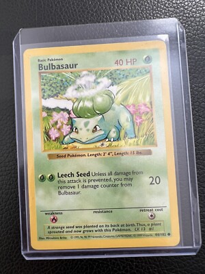 Pokémon TCG Bulbasaur Base Set 44/102 Regular Shadowless Common | eBay