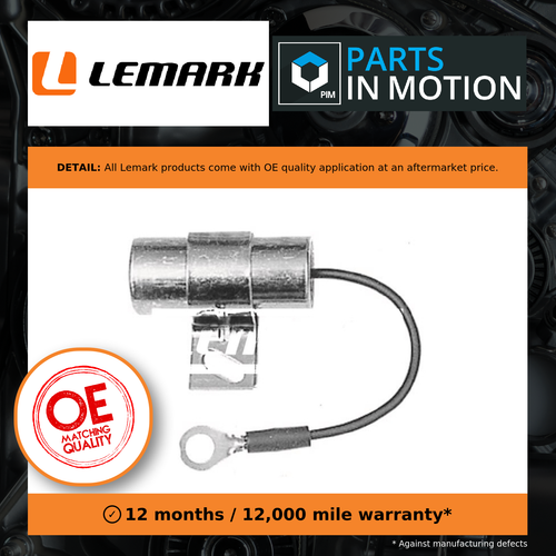 Ignition Condenser fits RENAULT R4 1123 8 62 to 88 Lemark Top Quality ...