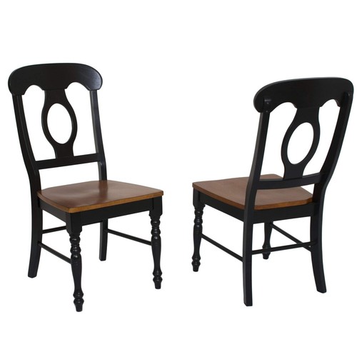 Selections Dining Chair, Distressed Antique Black with Cherry Base and ...