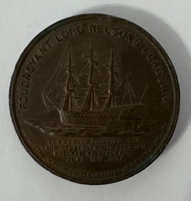 Foudroyant Horatio Viscount Nelson Coin made from copper from ship ...