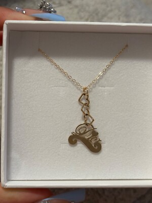 Authentic repurposed Dior gold spell out necklace | eBay
