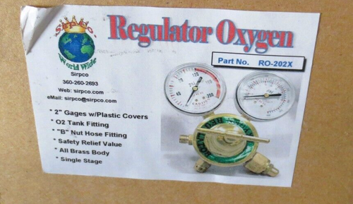 Sirpco Regulator Oxygen Gauges 2" O2 Tank Single Stage #RO-202X Brass ...
