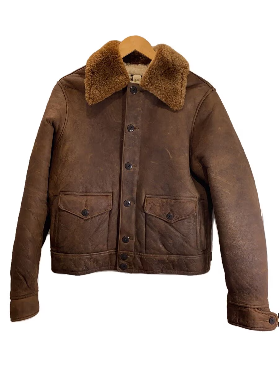RRL Ralph Lauren Shearling Jacket Sheepskin Leather Size S Brown Pre ...
