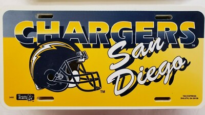 NFL San Diego Chargers Plastic License Plate, NEW (Throwback) | eBay