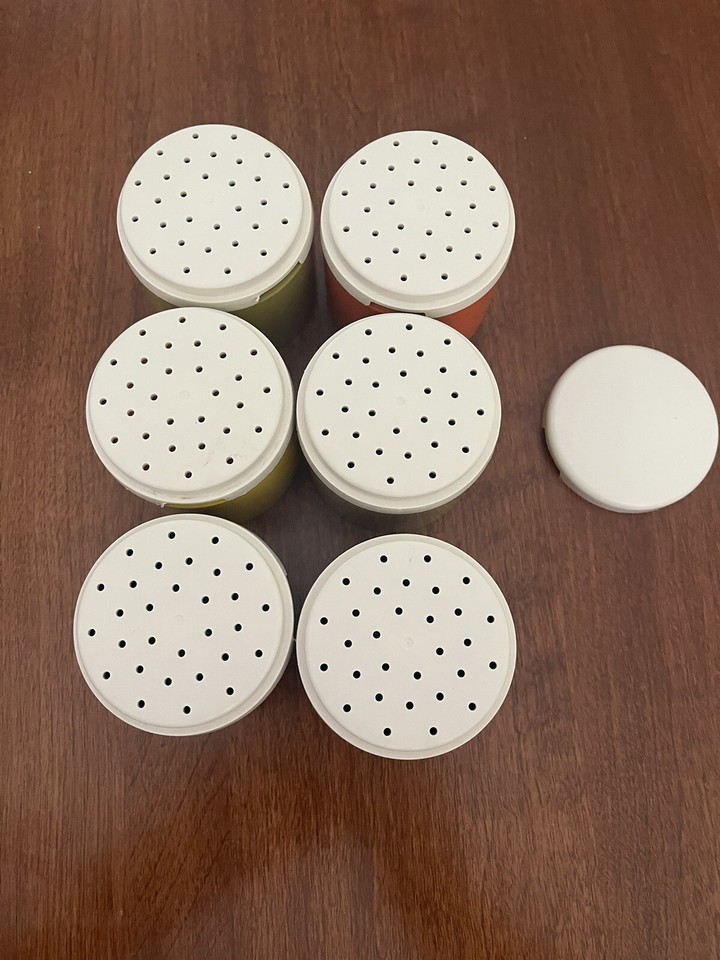 Vintage Tupperware Seasoning Spice Shakers Stacking Harvest Colors Set ...