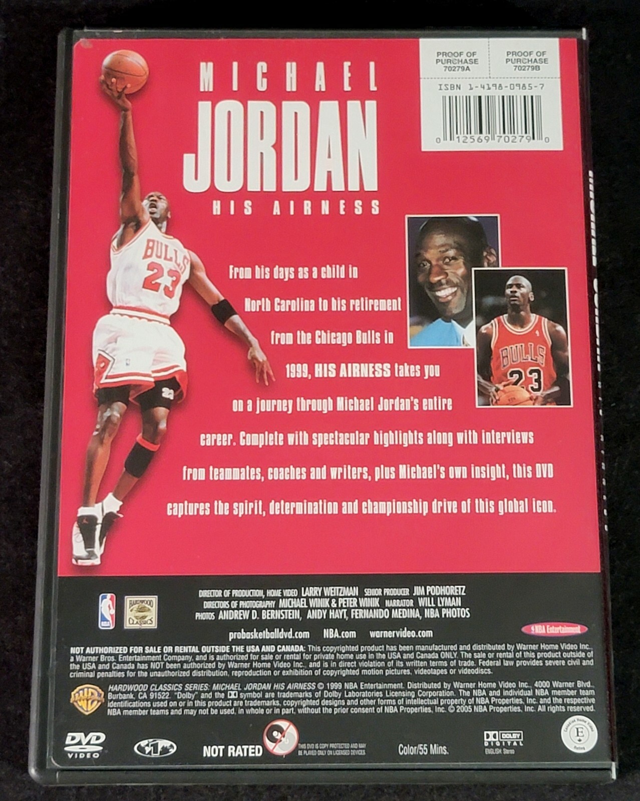 NBA Hardwood Classics: Michael Jordan "His Airness" (DVD, 2005) for ...