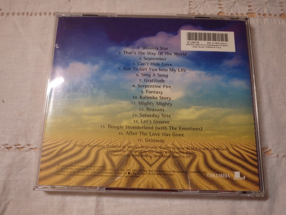 Earth Wind & Fire Greatest Hits by Earth Wind & Fire (CD, 1998 ...