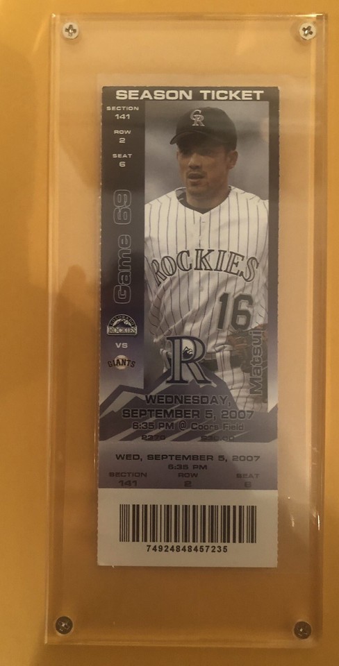 Barry Bonds 762 Home Run Record Full Ticket Season 9/5/2007 | eBay