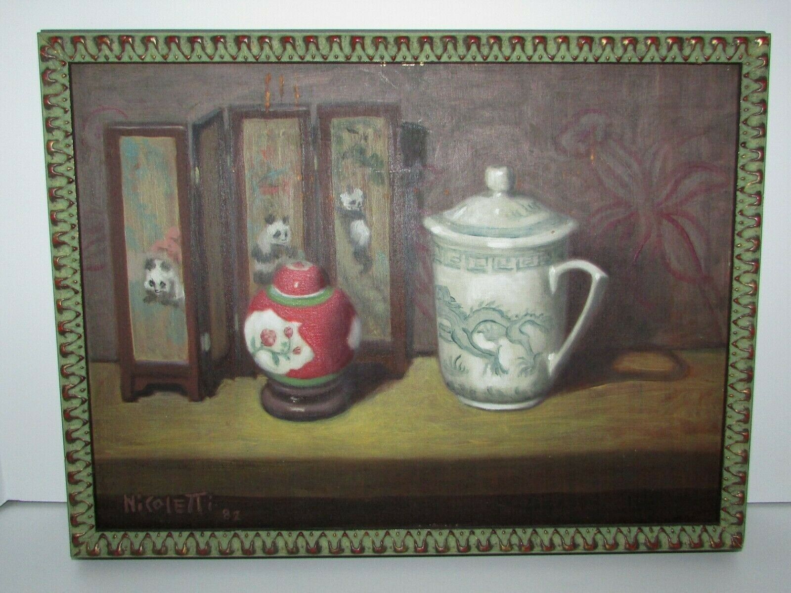 Joseph Nicoletti Signed Still Life Painting on Board 822 | eBay