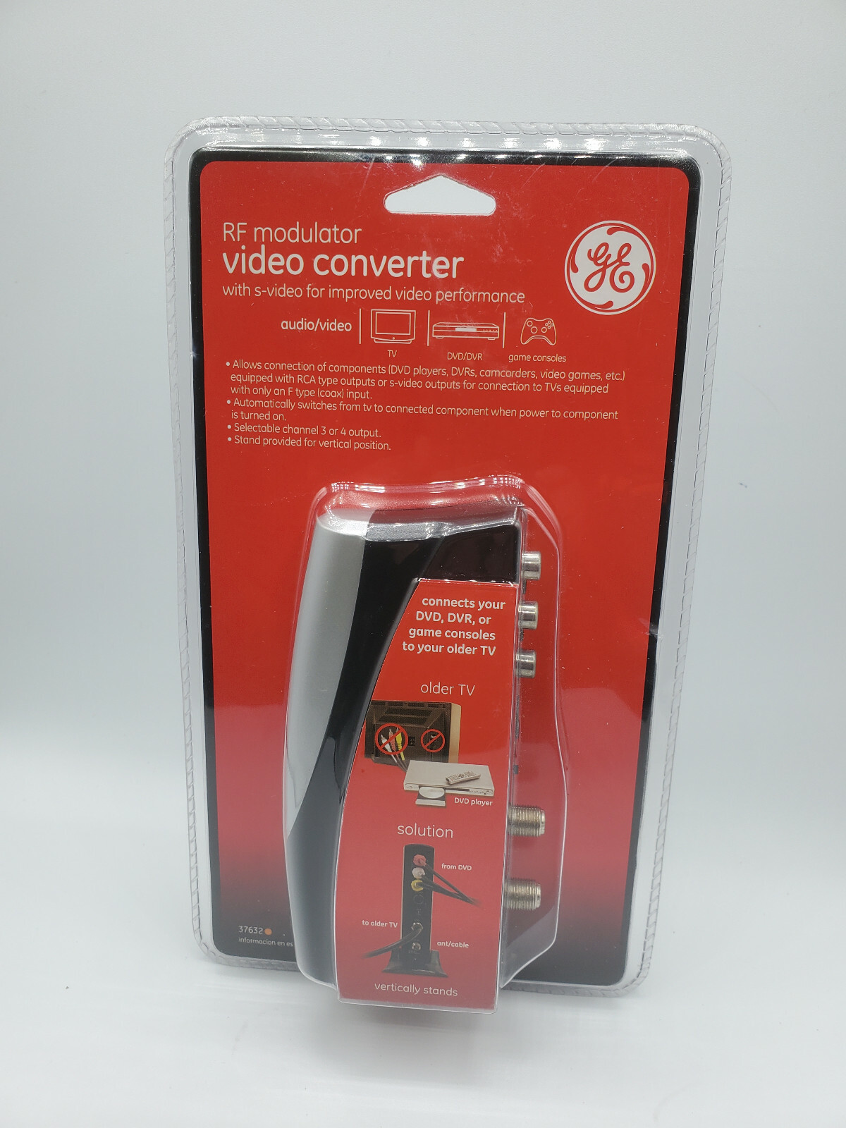 GE RF MODULATOR VIDEO CONVERTER 37632 DVD DVR VIDEO GAMES TO OLDER TV ...