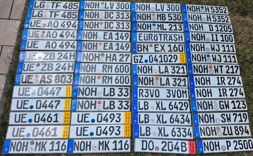 Bulk lot 52 German EURO +yellow band license plate plates -FREE FedEx ...