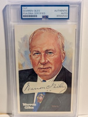 Warren Giles PSA DNA Coa Signed Vintage Perez Steele Cut Autograph | eBay