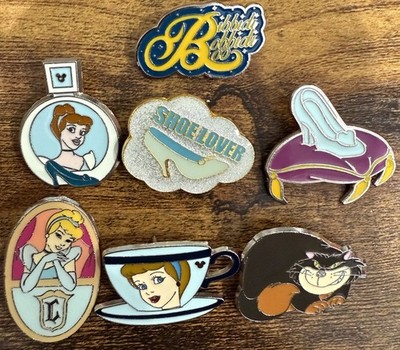 Disney Scrapper Pins-Cinderella-Lucifer-Glass Slipper-Bibbidi , Bobbidi ...