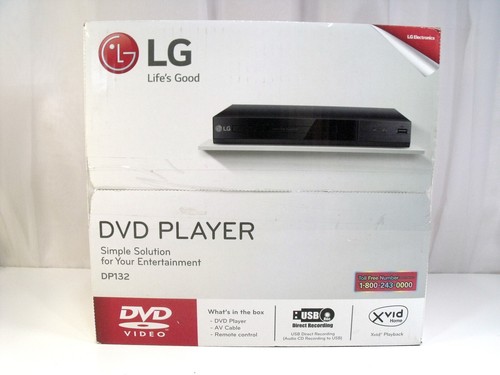 LG DVD Player DP132 DIVX USB Direct Recording With Remote Black New ...
