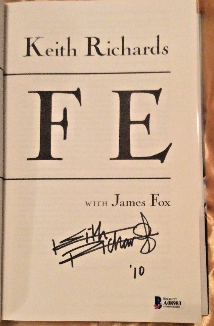 The Rolling Stones Keith Richards Signed Book Life 1st Ed (Beckett COA ...