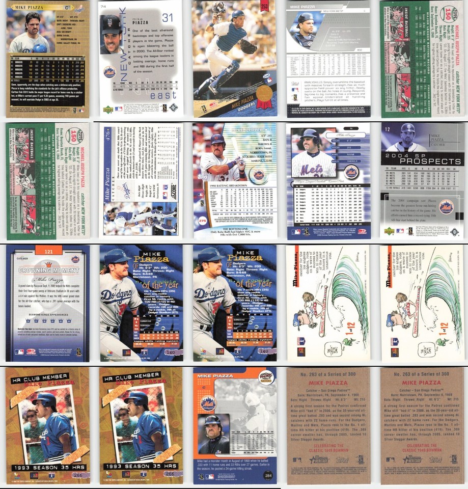 Mike Piazza Lot of 100 MLB Baseball Cards Base Inserts Collection | eBay