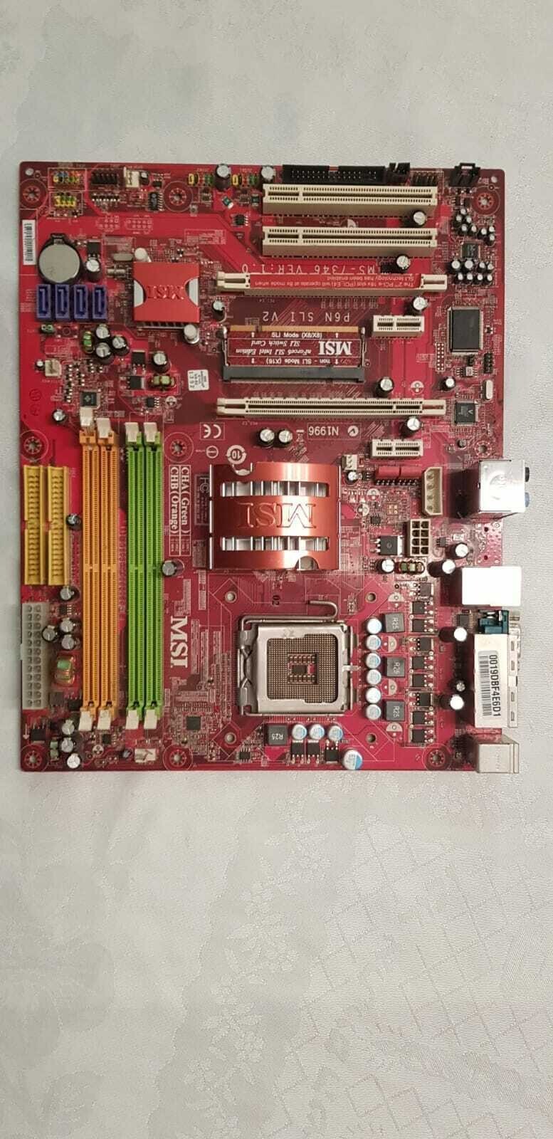 MSI MS-7346 -P6N SLI V2 Socket LGA 775 DDR2 Motherboard With I/O Shield ...