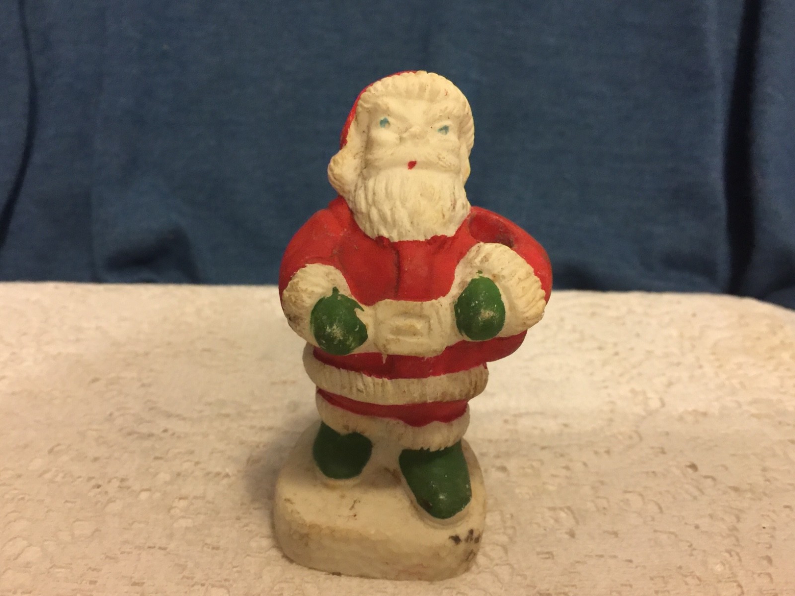 Vintage Santa Claus Salt Figurine Carved Sculpture candleholder | eBay