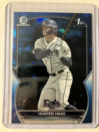 2023 1st Bowman Chrome Sapphire Hunter Haas RC #BDC-160 Tampa Bay Rays ...
