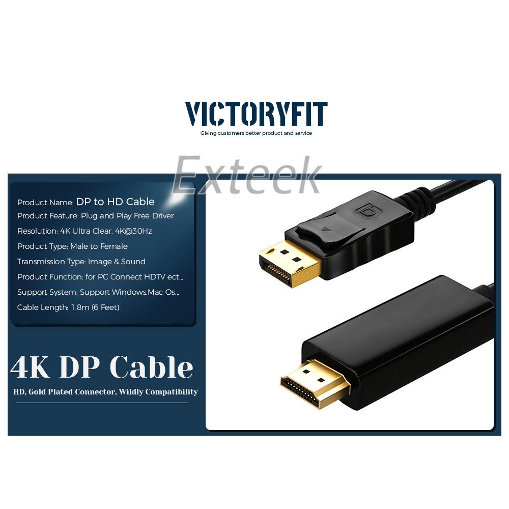 4K@60Hz 4K@30Hz 1080P DisplayPort Display Port DP Male to HDMI Male ...