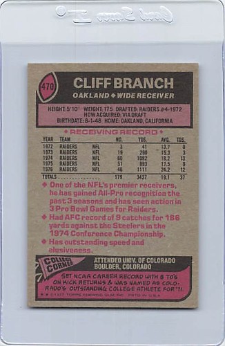 1977 Topps #470 Cliff Branch Raiders EX/MT *94 | eBay