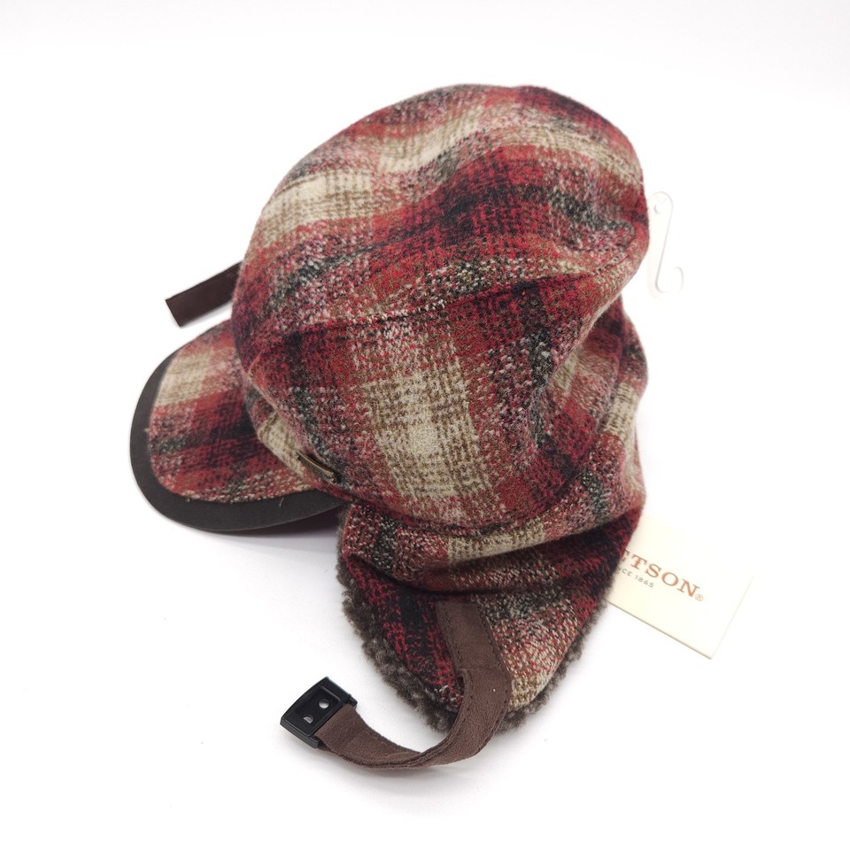 Stetson Men Medium Waddy Ear Flap Hat Plaid Sherpa Trapper Winter Cap ...