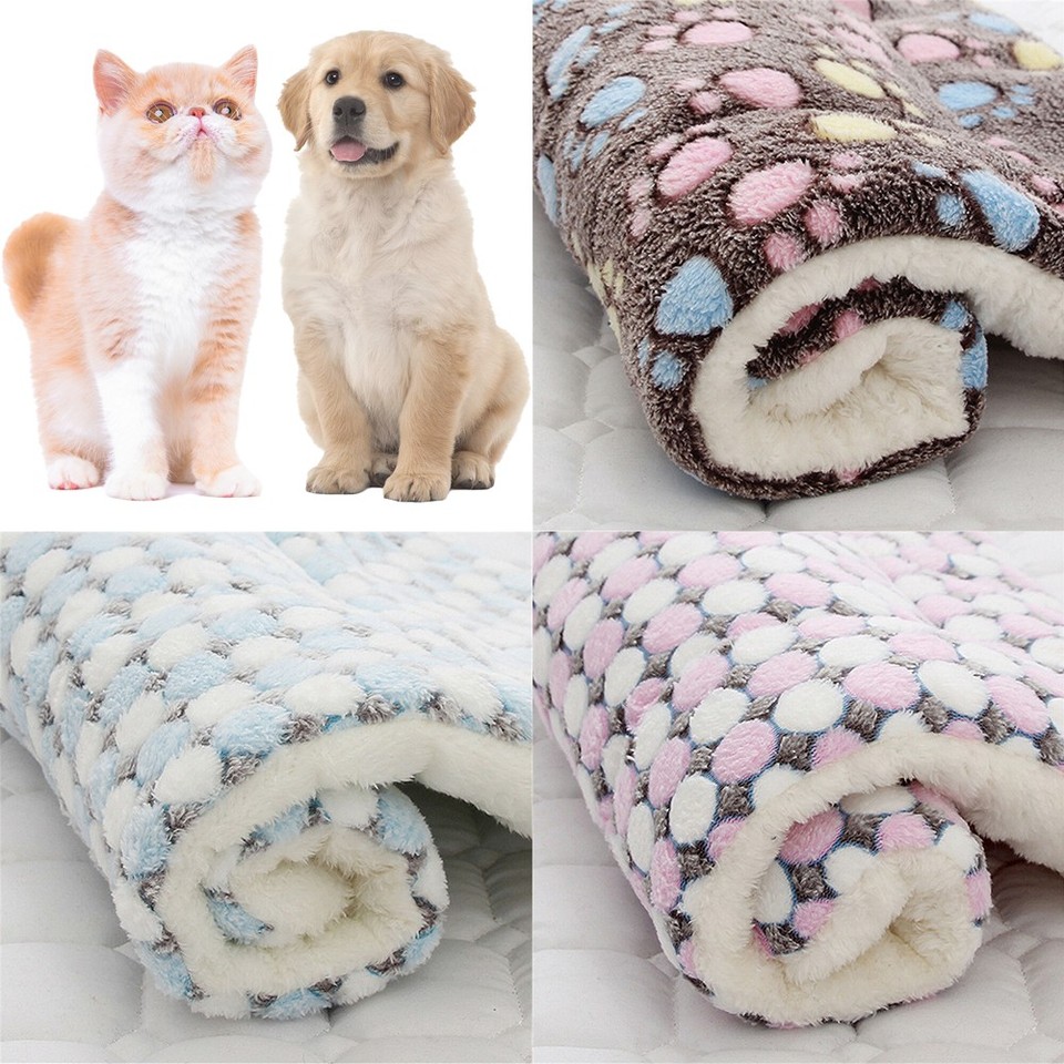 WARM PET BLANKET PAD CAT DOG BED SOFT FLEECE MAT WARM THERMAL RUG Pet ...