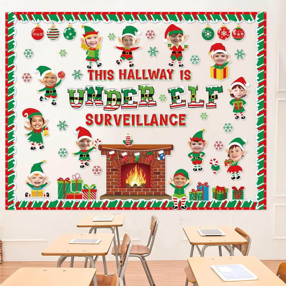 88 Christmas Bulletin Board Decorations - DIY Christmas Photo Wall ...