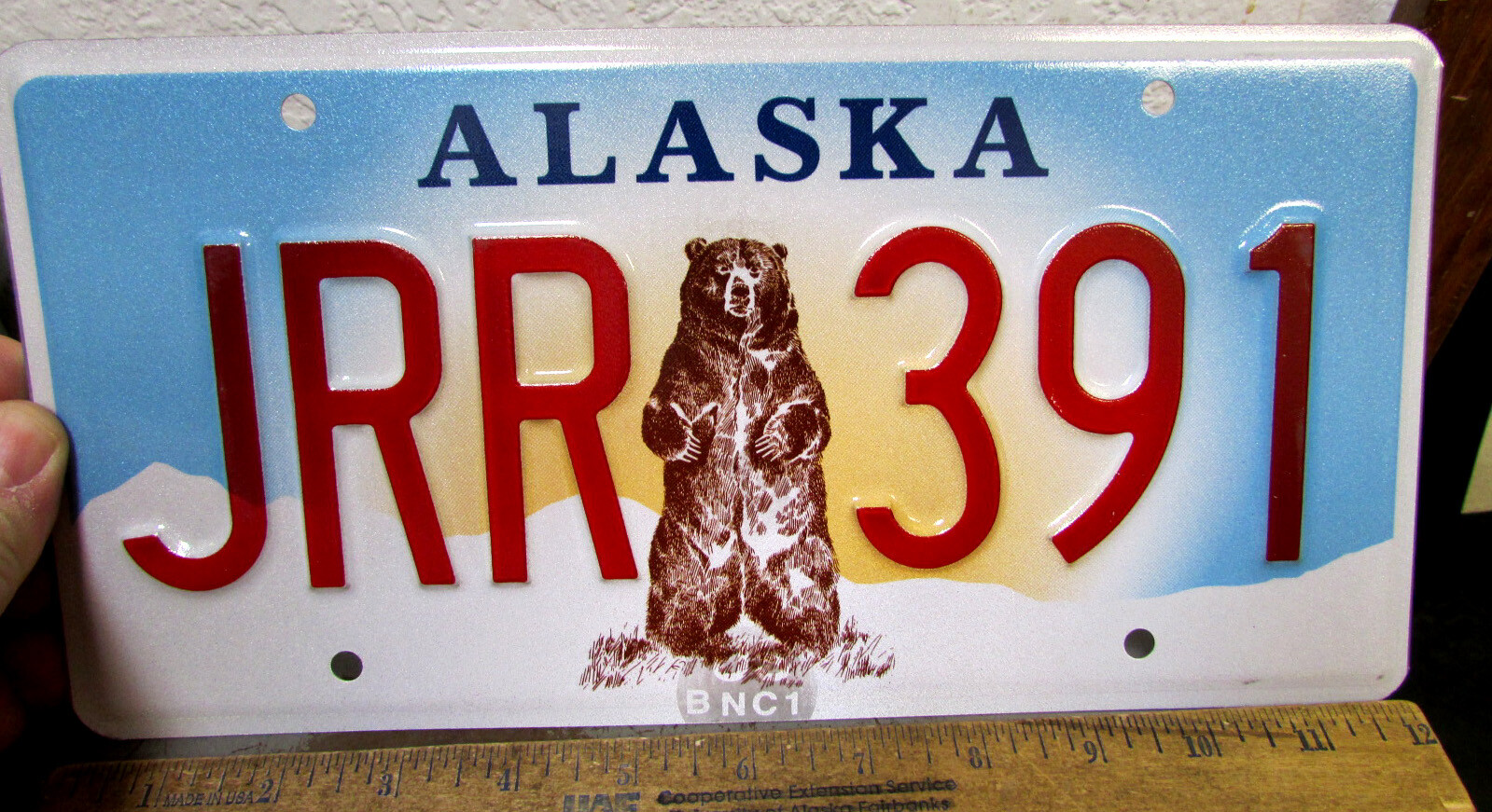 Alaska License Plate reissue Kodiak bear style plate, 2015, JRR 391 ...