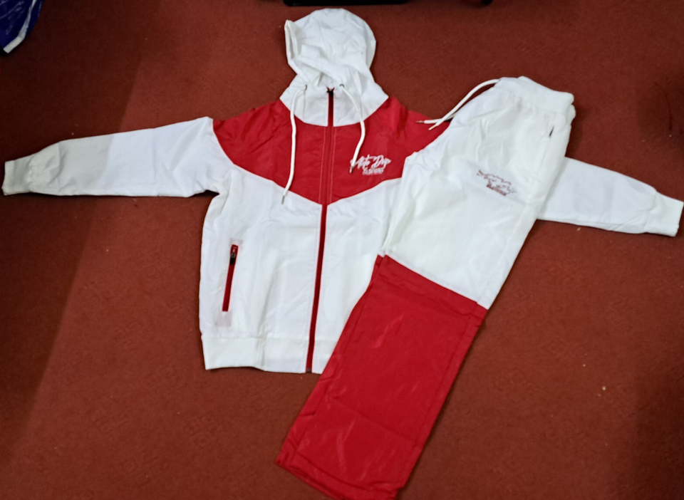 Mens Tracksuit 2 piece embroided set Long Sleeve Jacket Hoodie set ...