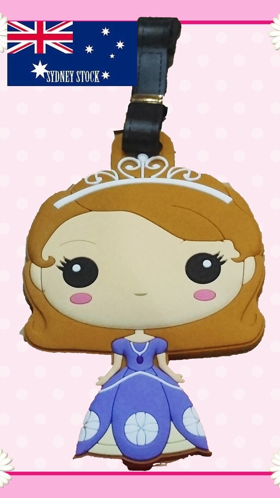 Sofia Frozen Ana Elsa Silicone PVC Cartoon Travel Luggage Tag School ...