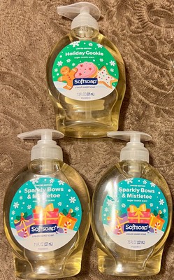3 Pack Softsoap Hand Soap - Sugar Holiday Cookie Sparkly Bows Mistletoe ...
