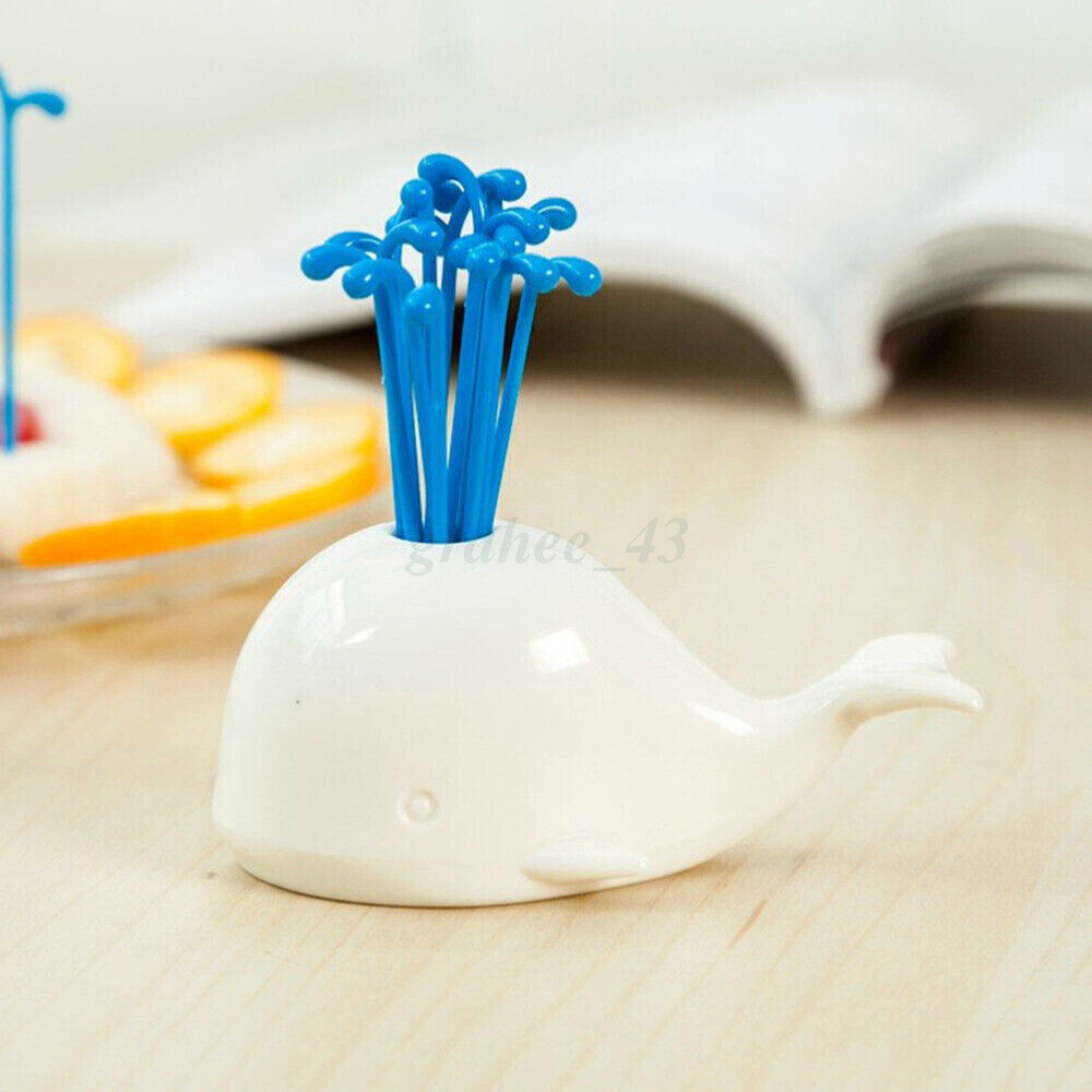 High Quality Beluga Whale Fruit Fork Set Durable Mini Cartoon Toothpick ...