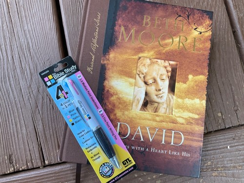 Beth Moore David 90 Days with a Heart Like His Bible and 4 Color Pen ...