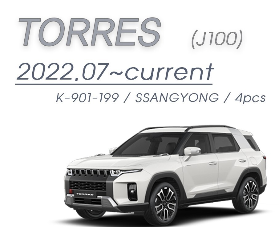 Ssangyong TORRES Window Visor Deflectors Smoke 4 p Rain Guard Made ...