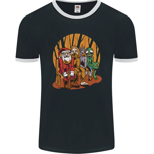T-Shirt Ringer Homme Santa Claus Bigfoot Licorne Alien | eBay