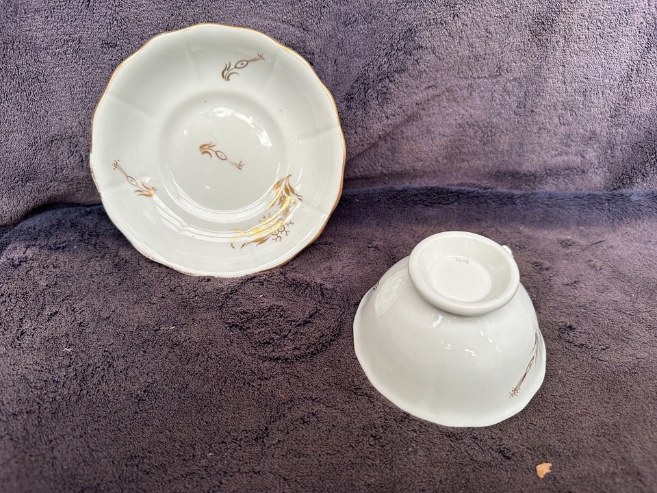 Antique (PERFECT) C18/19th English Gold Porcelain Cup & Saucer 1008 ...