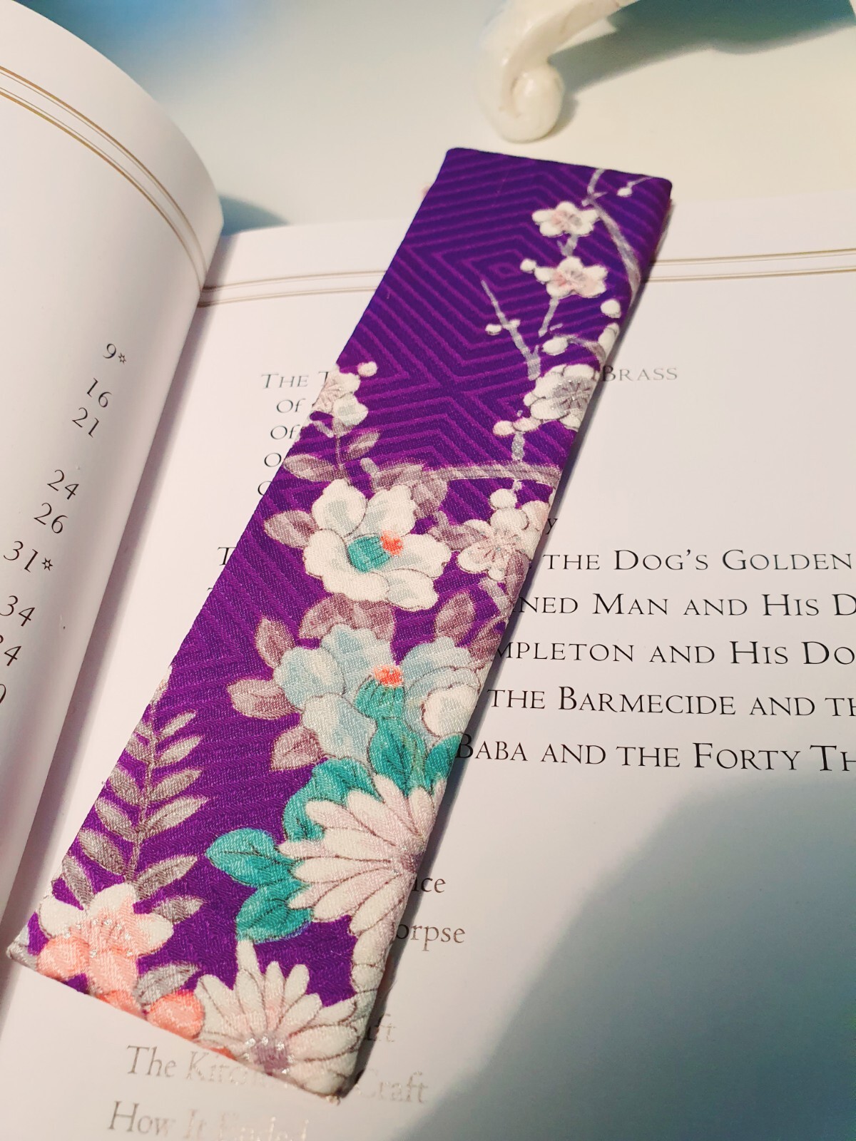 SAKURA Handcrafted Vintage Japanese Kimono Silk Bookmark & Freshwater ...