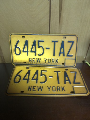 1980s New York license plates pair 6445-TAZ | eBay