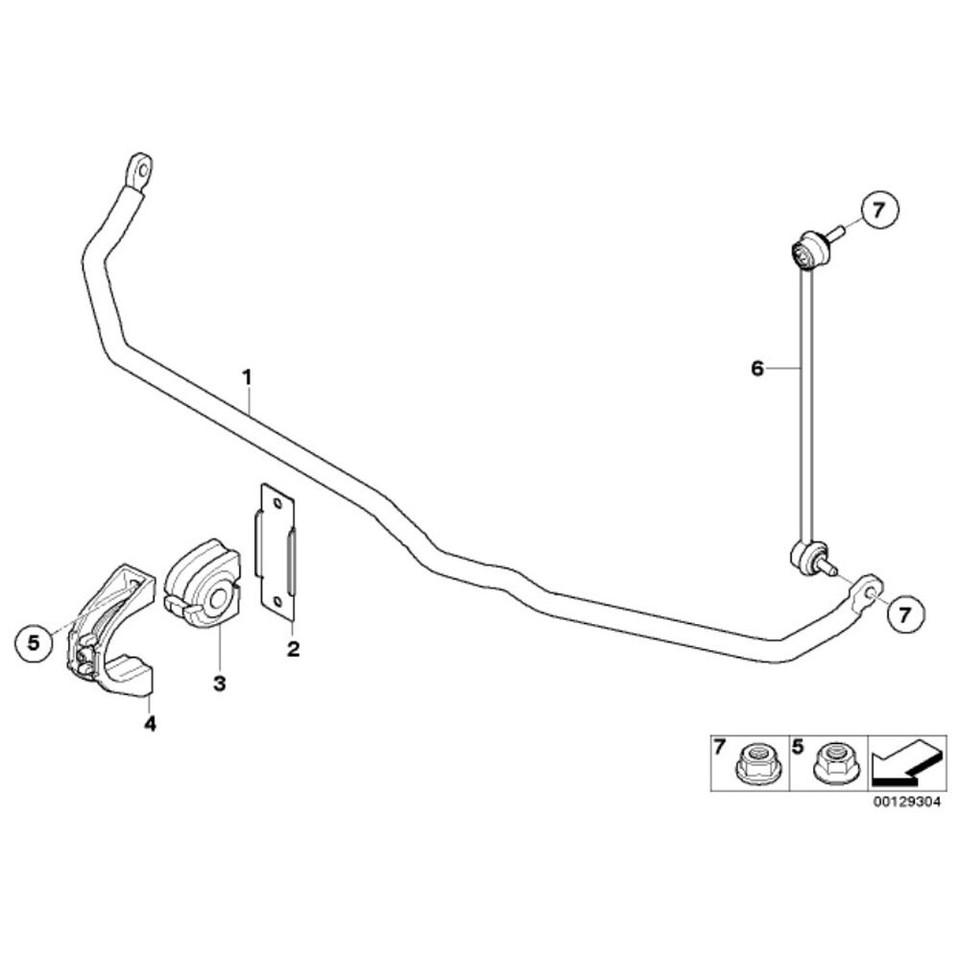 Front Stabilizer / Sway Bar Bushing Set 31356753928 for BMW E60 5/6 ...
