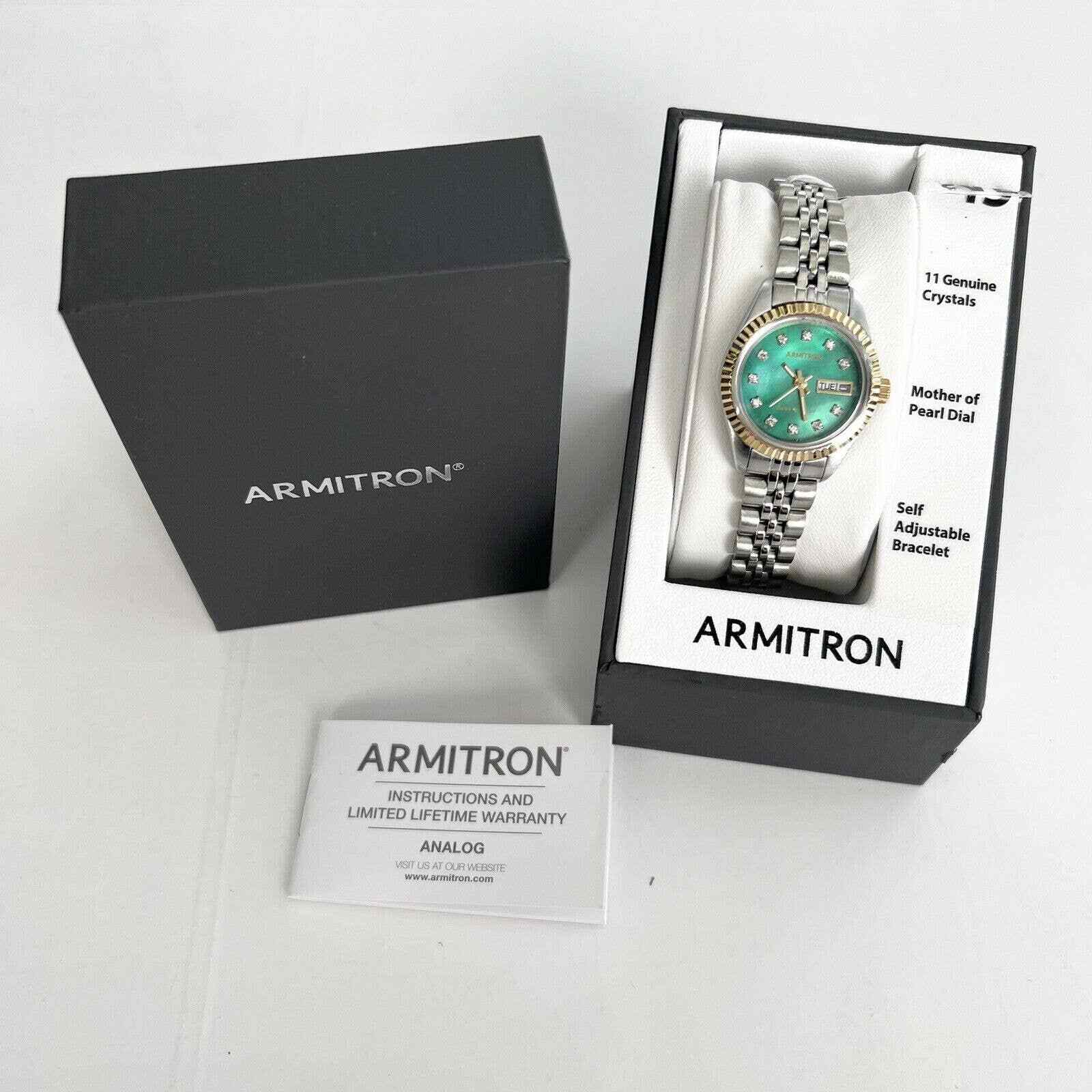 ARMITRON+Women%E2%80%99s+Wrist+Watch+Petite+Minnie+with+Crystals+Green ...