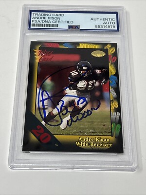 Signed 1991 Wild Card – Andre Rison [Falcons] 20 Stripe # 71 PSA DNA ...